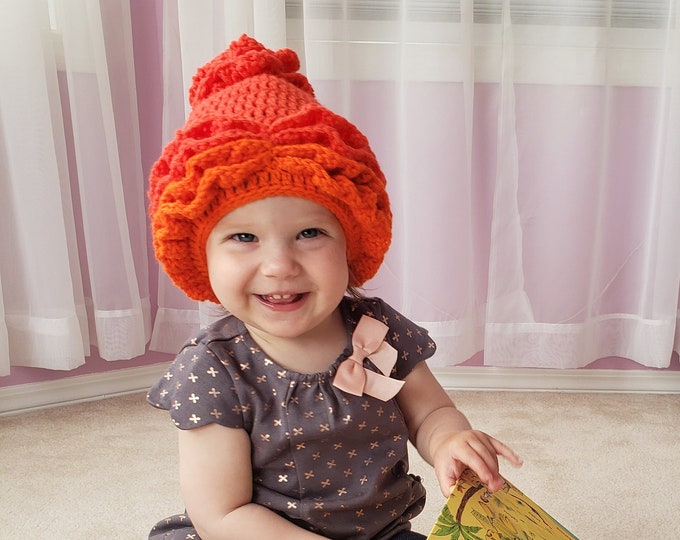 Ms. Valerie Frizzle Inspired Crochet Hat, Handmade Red Wig for Babies ...