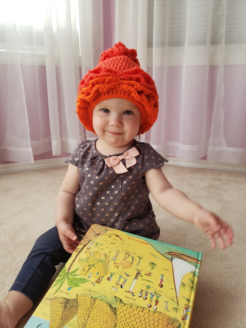 Ms. Valerie Frizzle Inspired Crochet Hat, Handmade Red Wig for Babies ...