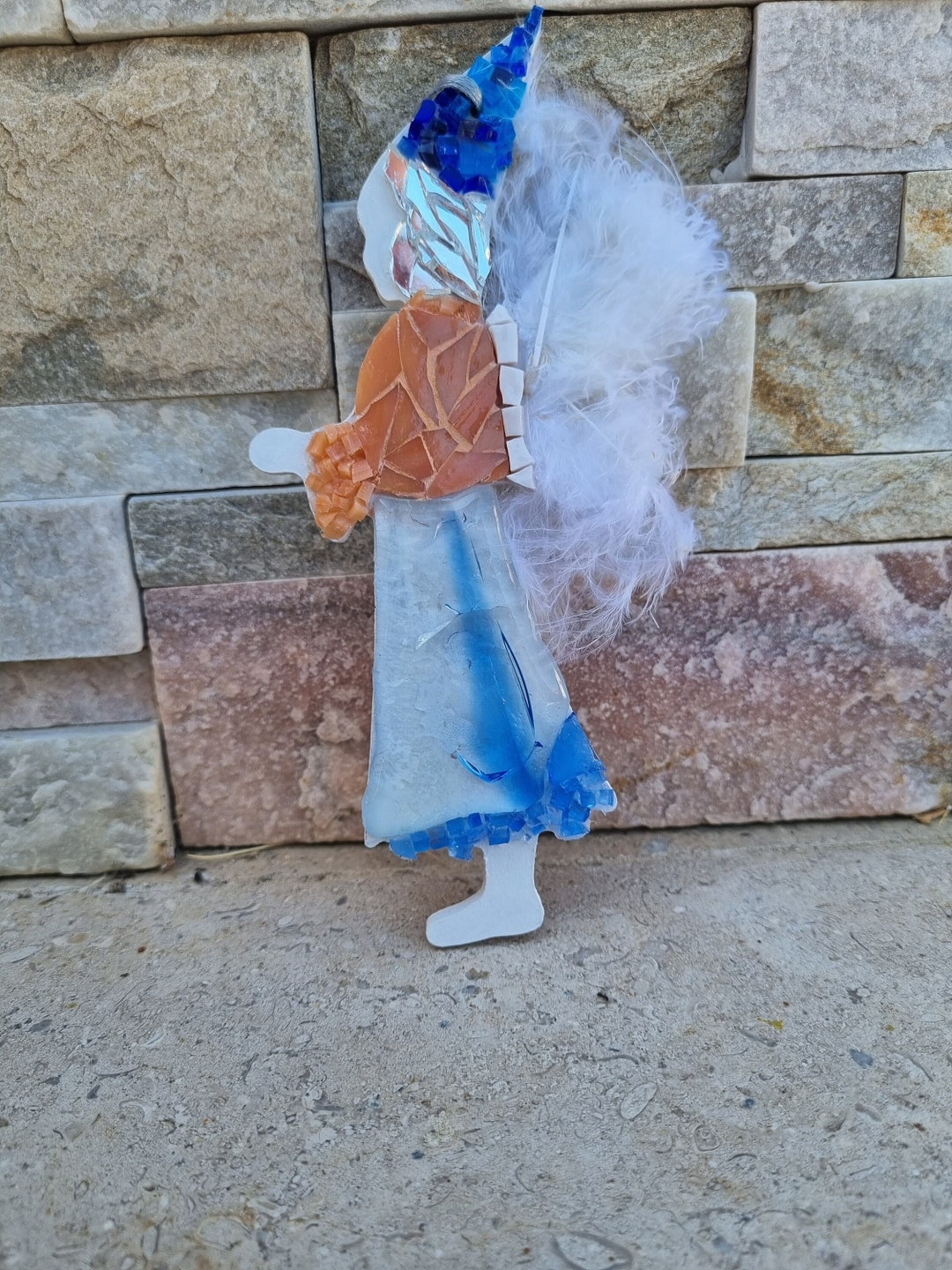 Stained Glass Mosaic Elf to Hang or Place Mosaic Decoration - Etsy