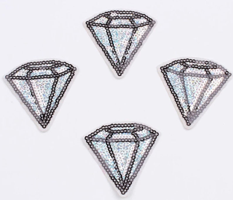 10pcs/lot Sequiend Diamond Patch Iron on Garments Stickers Sewing Jeans ...
