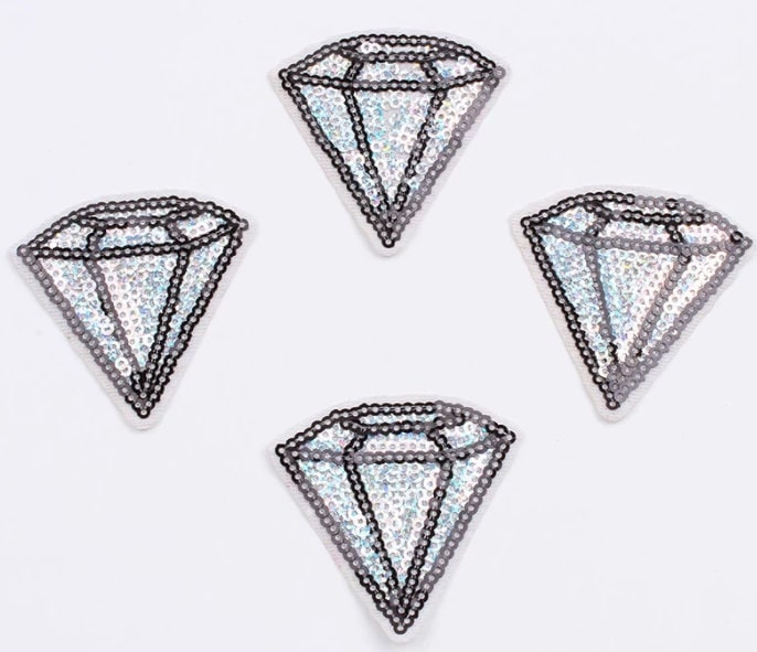 10pcs/lot Sequiend Diamond Patch Iron on Garments Stickers Sewing Jeans ...