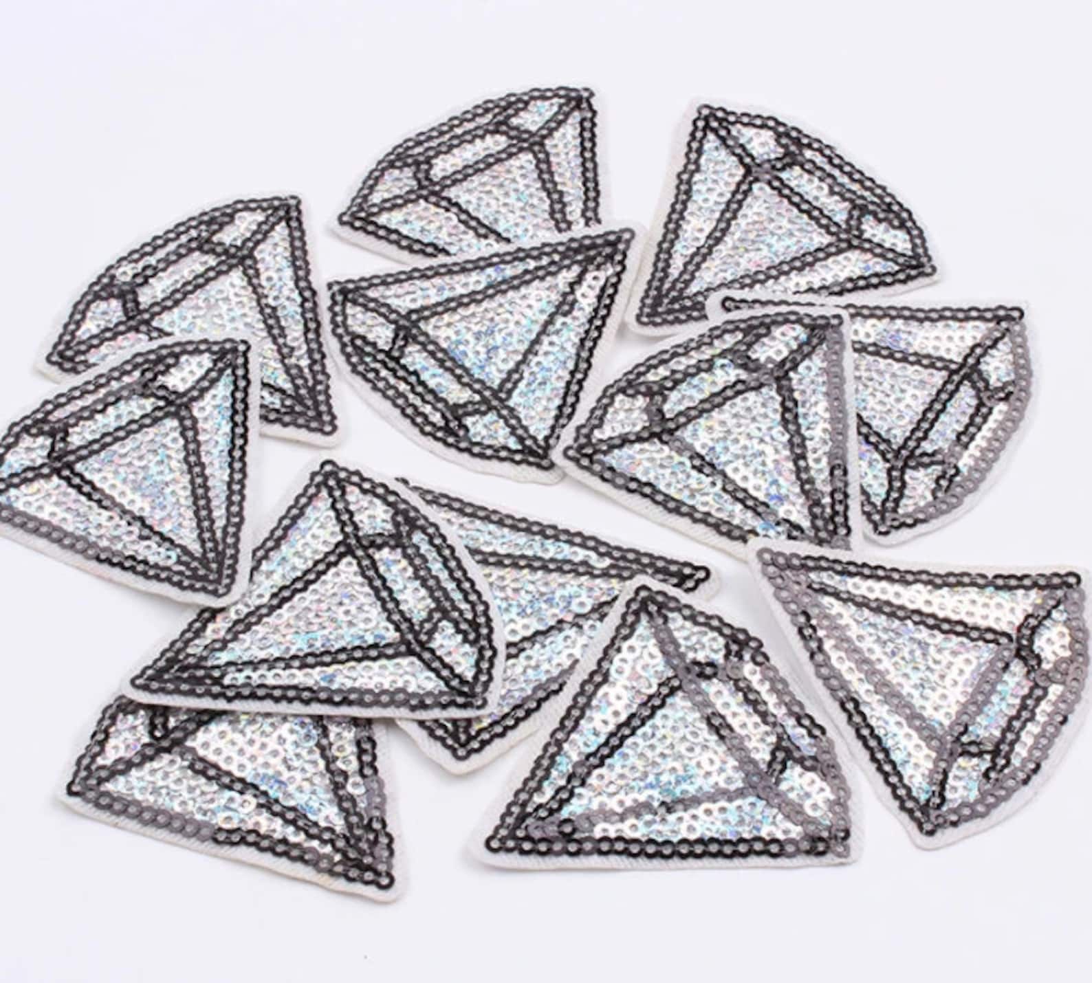 10pcs/lot Sequiend Diamond Patch Iron on Garments Stickers Sewing Jeans ...