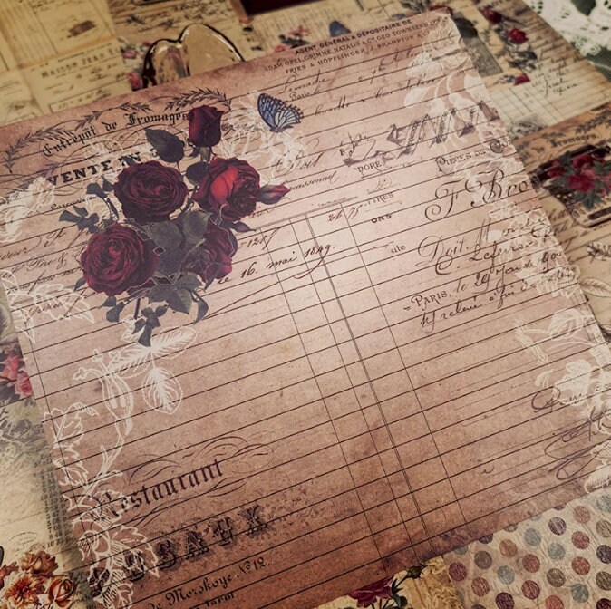 24 Sheets 6x6 Vintage Patterned Paper Pad Scrapbooking Paper Pack ...