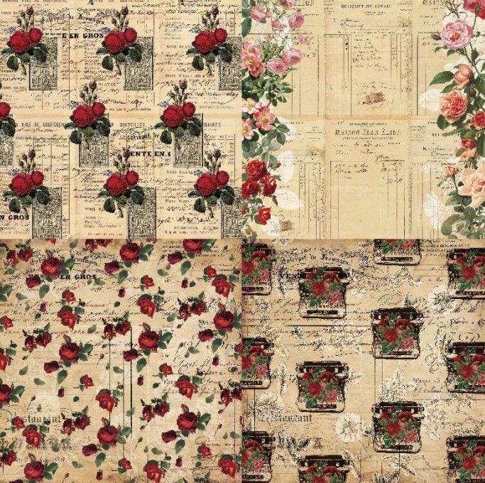 24 Sheets 6x6 Vintage Patterned Paper Pad Scrapbooking Paper Pack ...