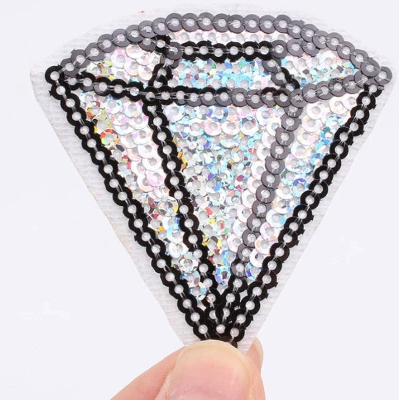 10pcs/lot Sequiend Diamond Patch Iron on Garments Stickers Sewing Jeans ...