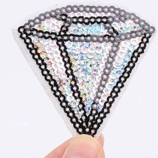 10pcs/lot Sequiend Diamond Patch Iron on Garments Stickers Sewing Jeans ...