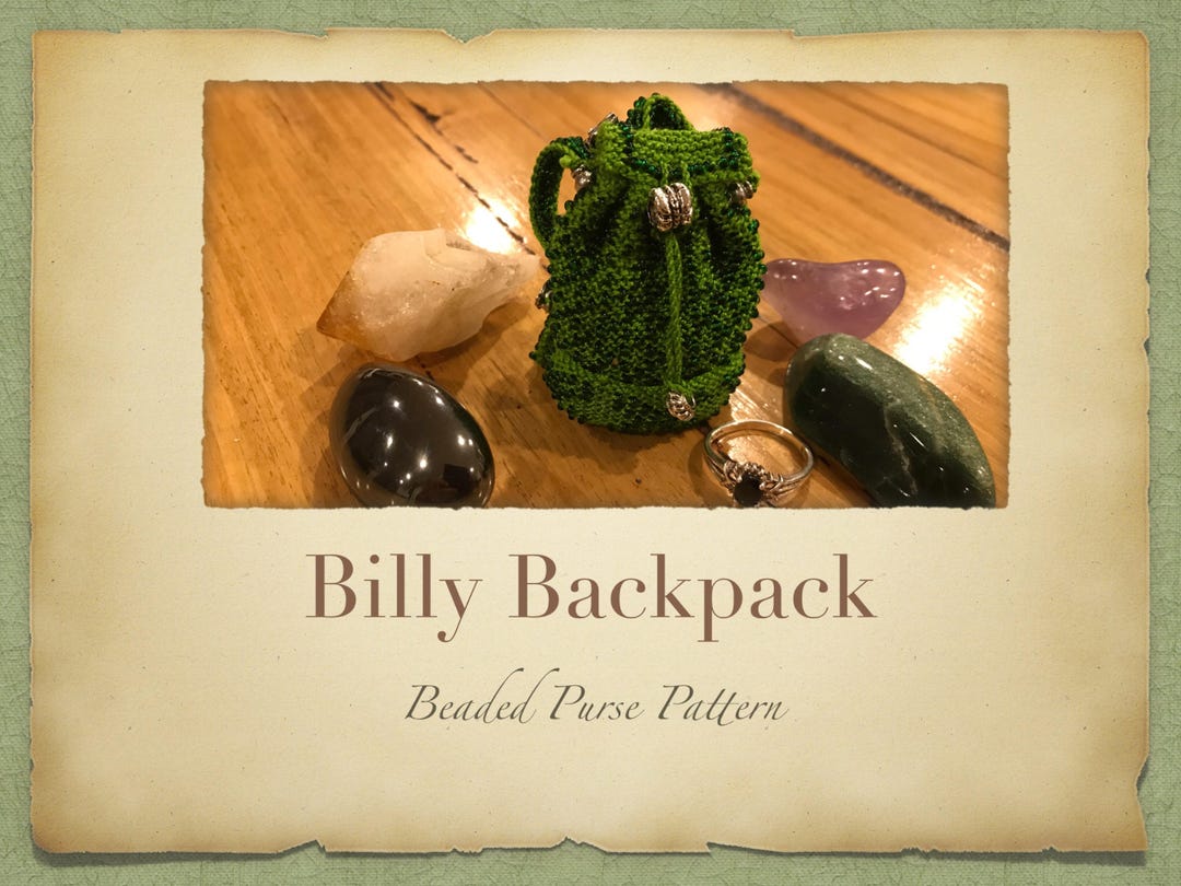 Billy Backpack Beaded Purse PATTERN ONLY Size 11 Seed Beads Knitted ...