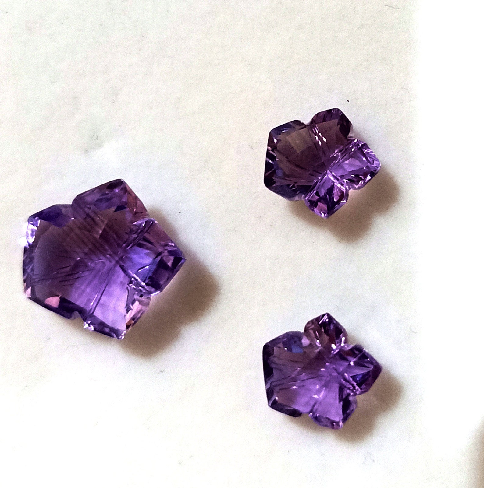 Natural Amethyst 3pcs Set AAA Fancy Cut Stones Pentagon - Etsy
