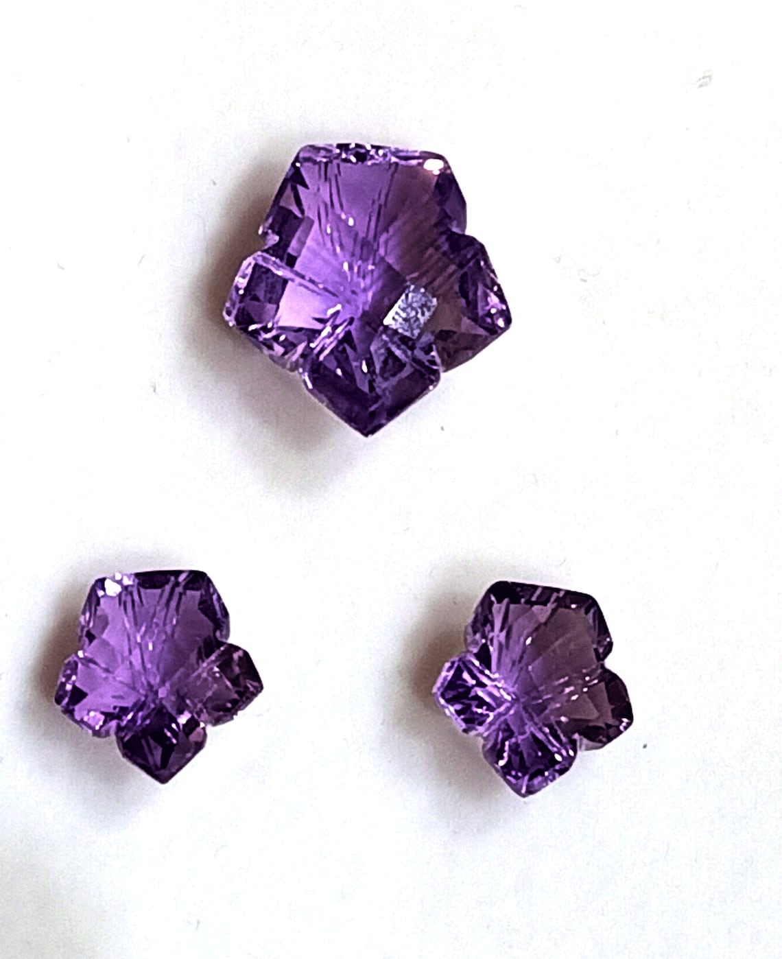 Natural Amethyst 3pcs Set AAA Fancy Cut Stones Pentagon - Etsy