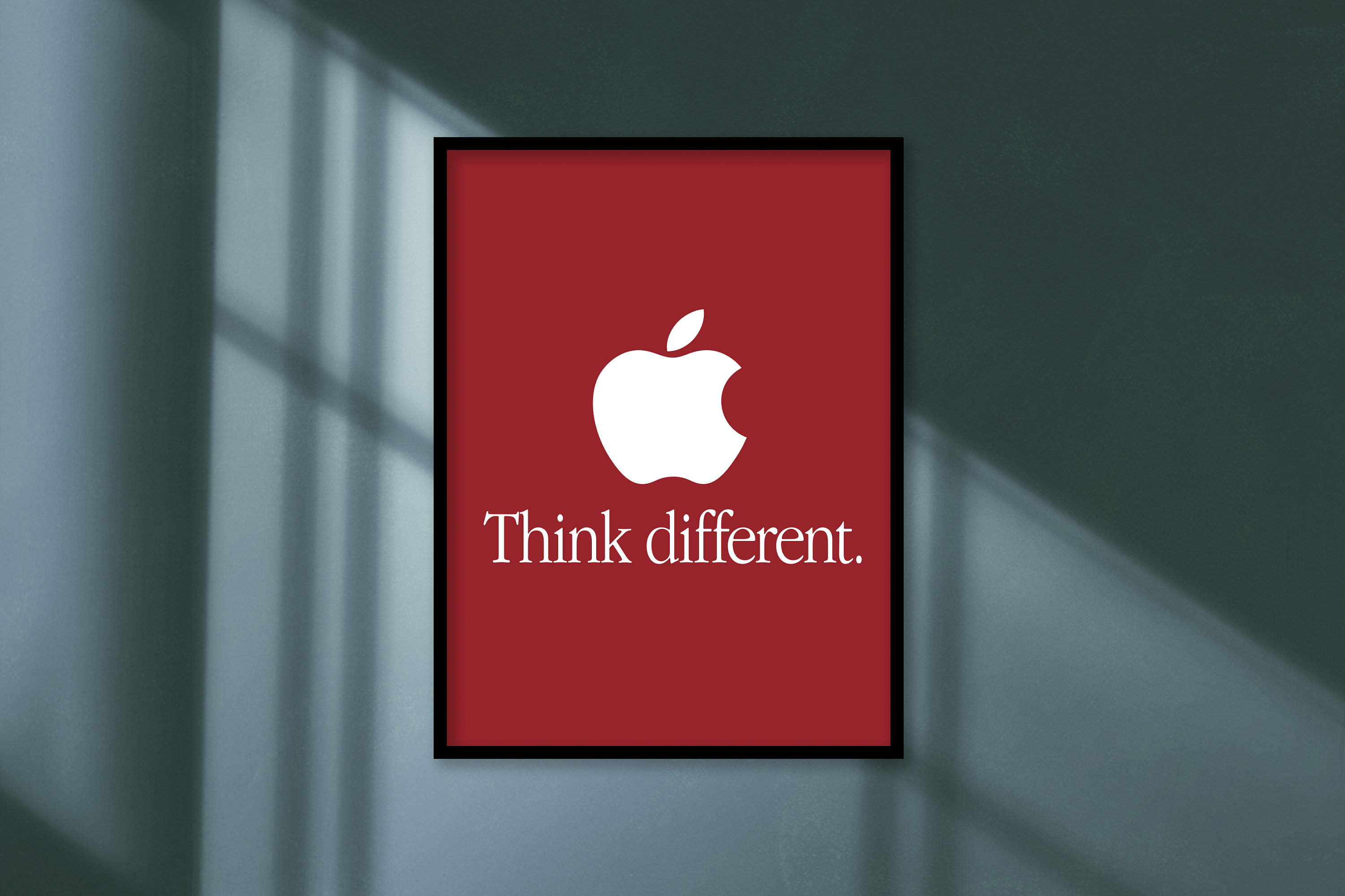 Red Think Different affiche du logo Apple, Steve Jobs, Wall art ...