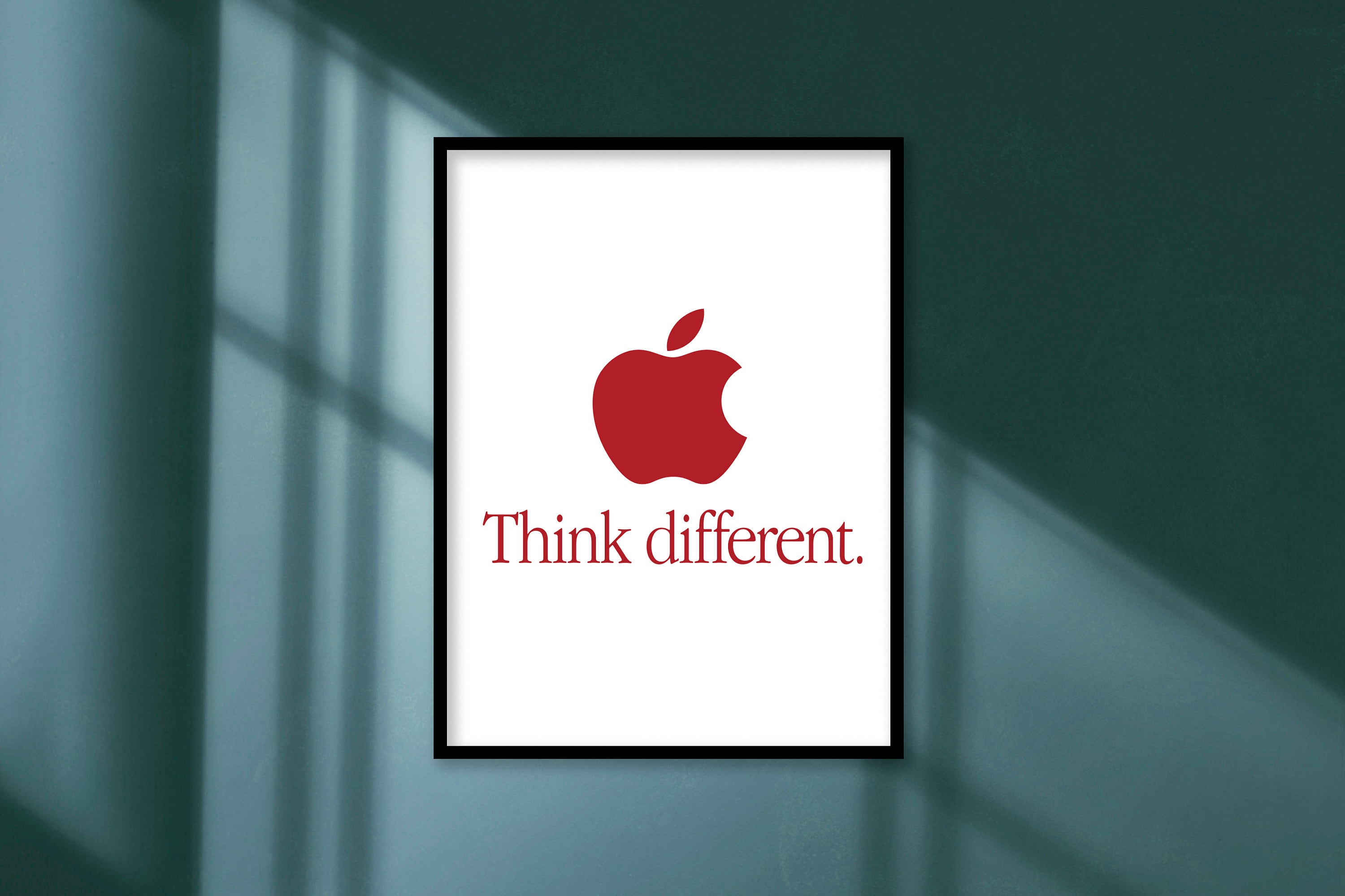 Red Think Different affiche du logo Apple, Steve Jobs, Wall art ...