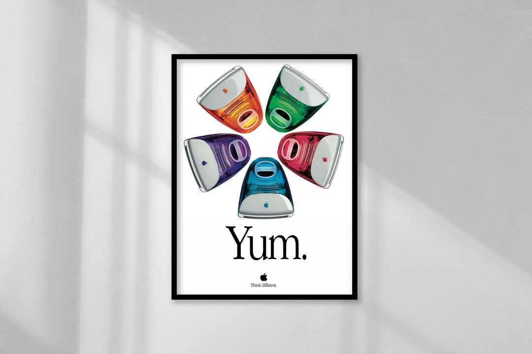 Apple YUM Poster Print Retro Poster Computer Poster - Etsy UK
