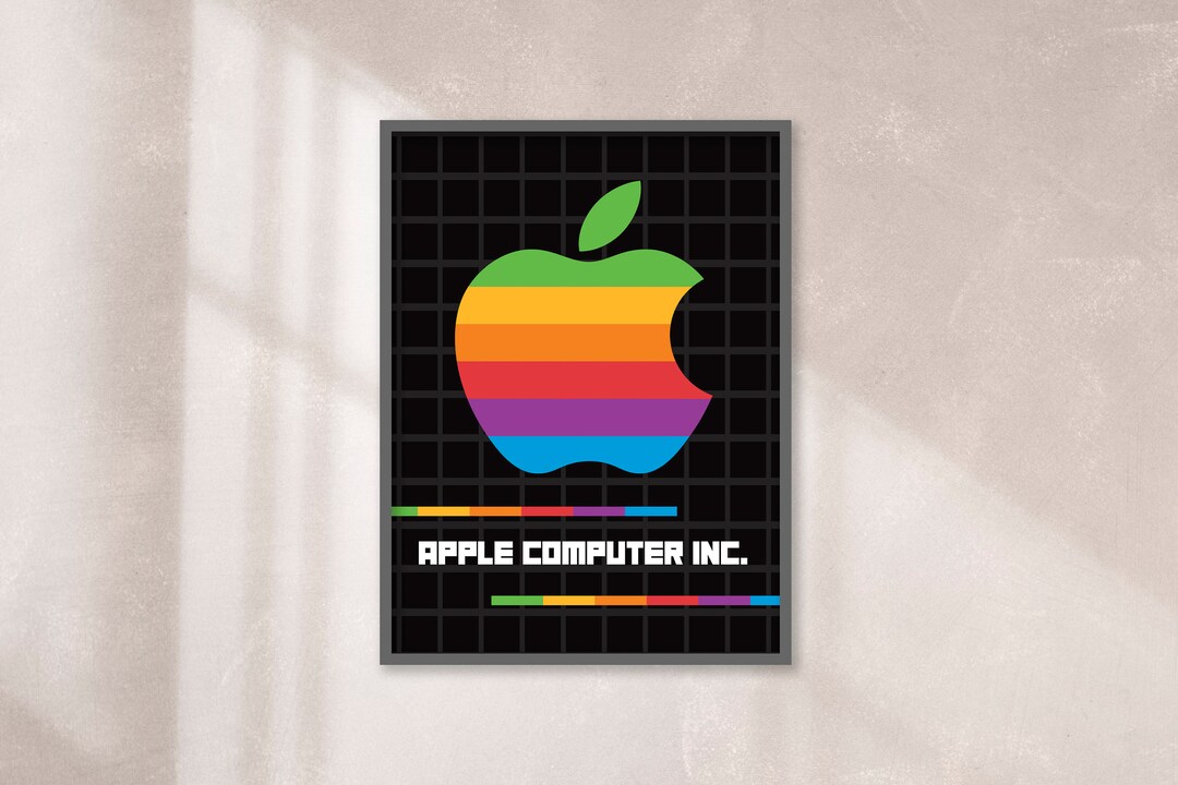 Apple, Computer Retro Poster apple Retro Logo, Steve Jobs, Home Decor ...