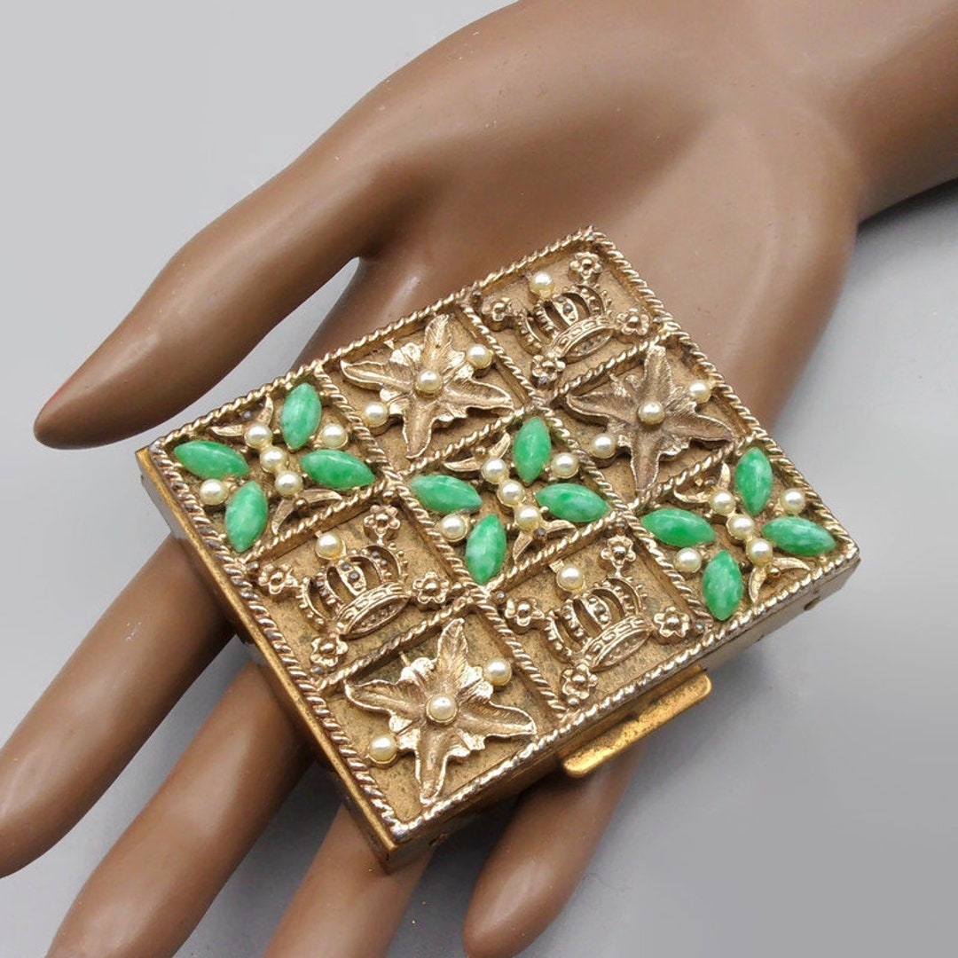 Vintage S.F. Co 5th Avenue Unused Compact, Faux Jade Pearl Sam Fink - Etsy