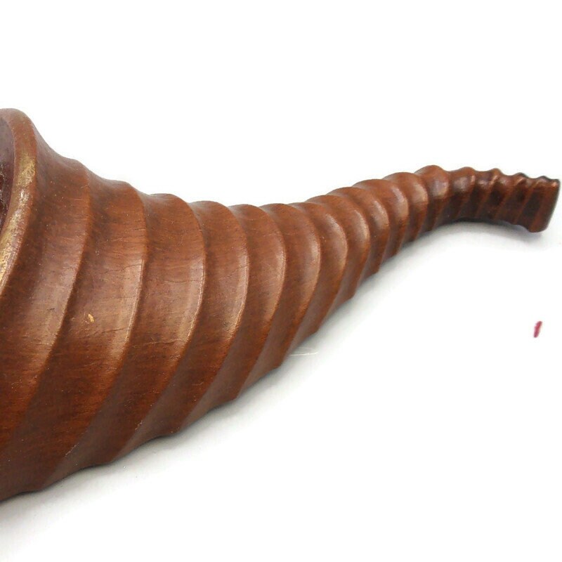 Vintage Solid Wood /metal Fruit Cornucopia Wall Hanging Horn - Etsy