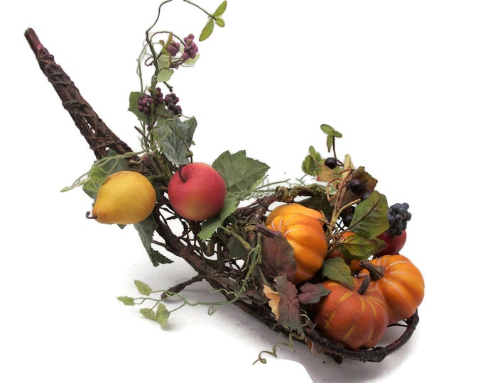 Vintage Metal Cornucopia Horn of Plenty, Autumn Fall Thanksgiving ...