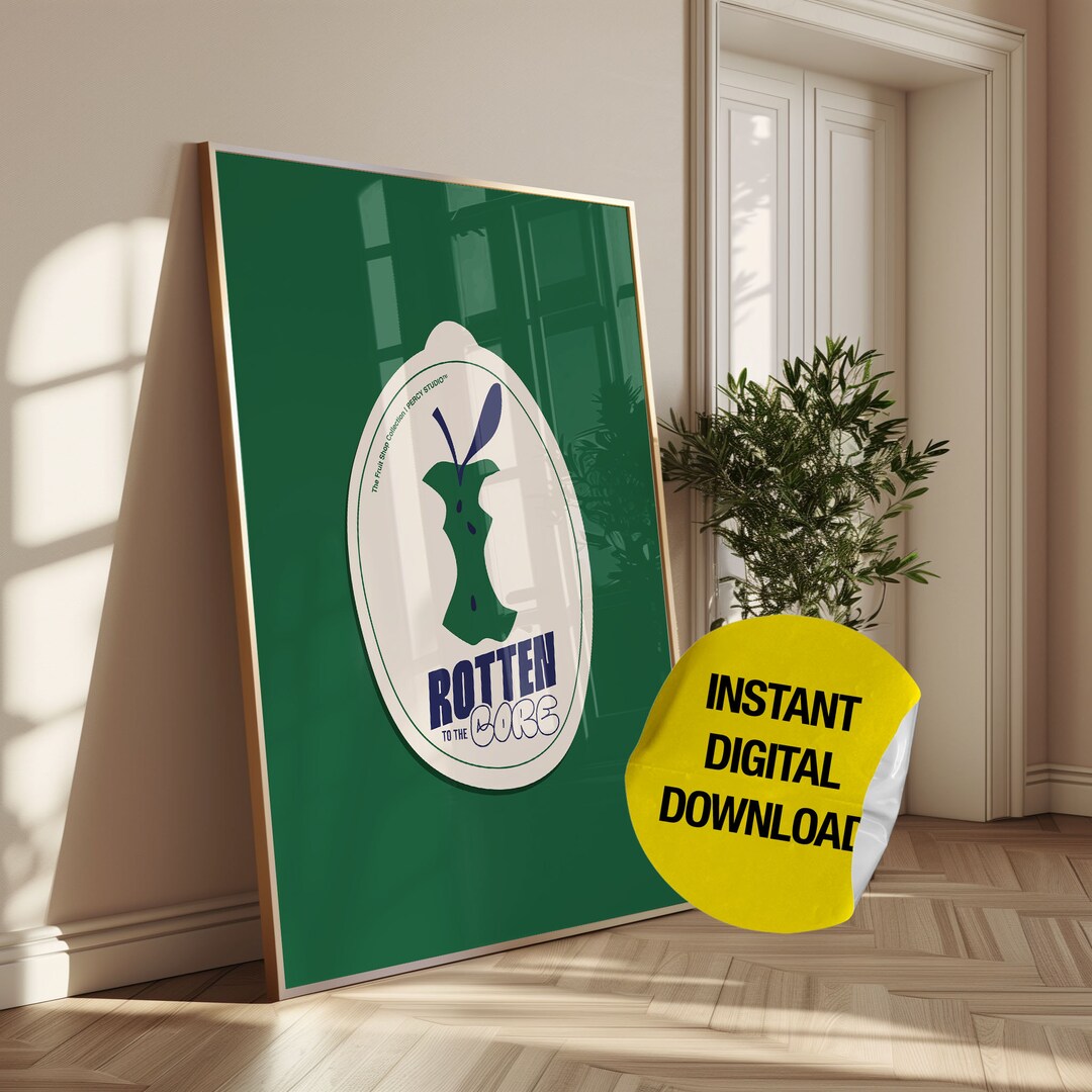 Rotten Apple Core Print: Funny Kitchen Poster (digital Download) - Etsy