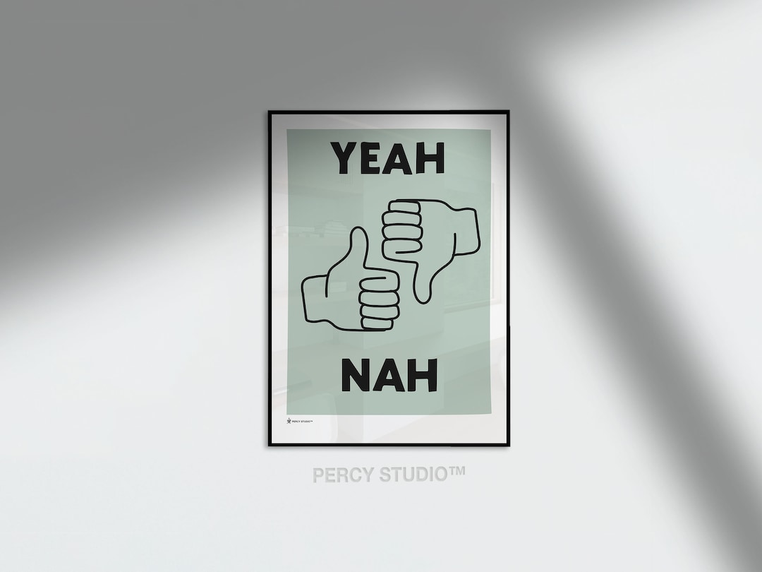 Yeah Nah Print Mid Century Print Aesthetic Wall Art Aussie Slang Print ...