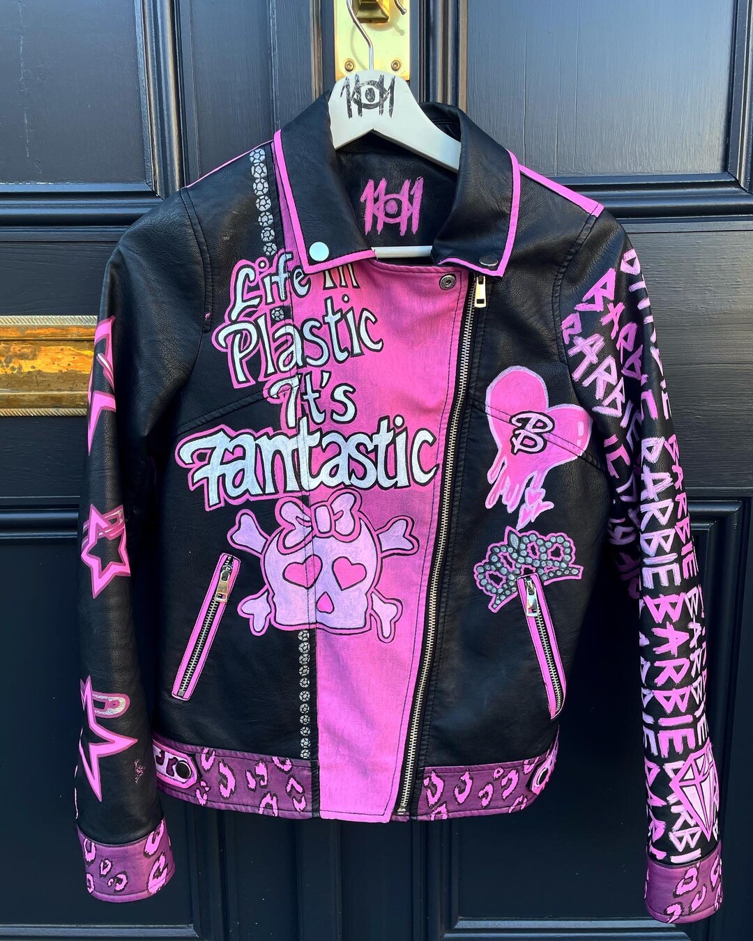 Life in Plastic Pop Punk Barbie Hand Painted Faux Leather - Etsy