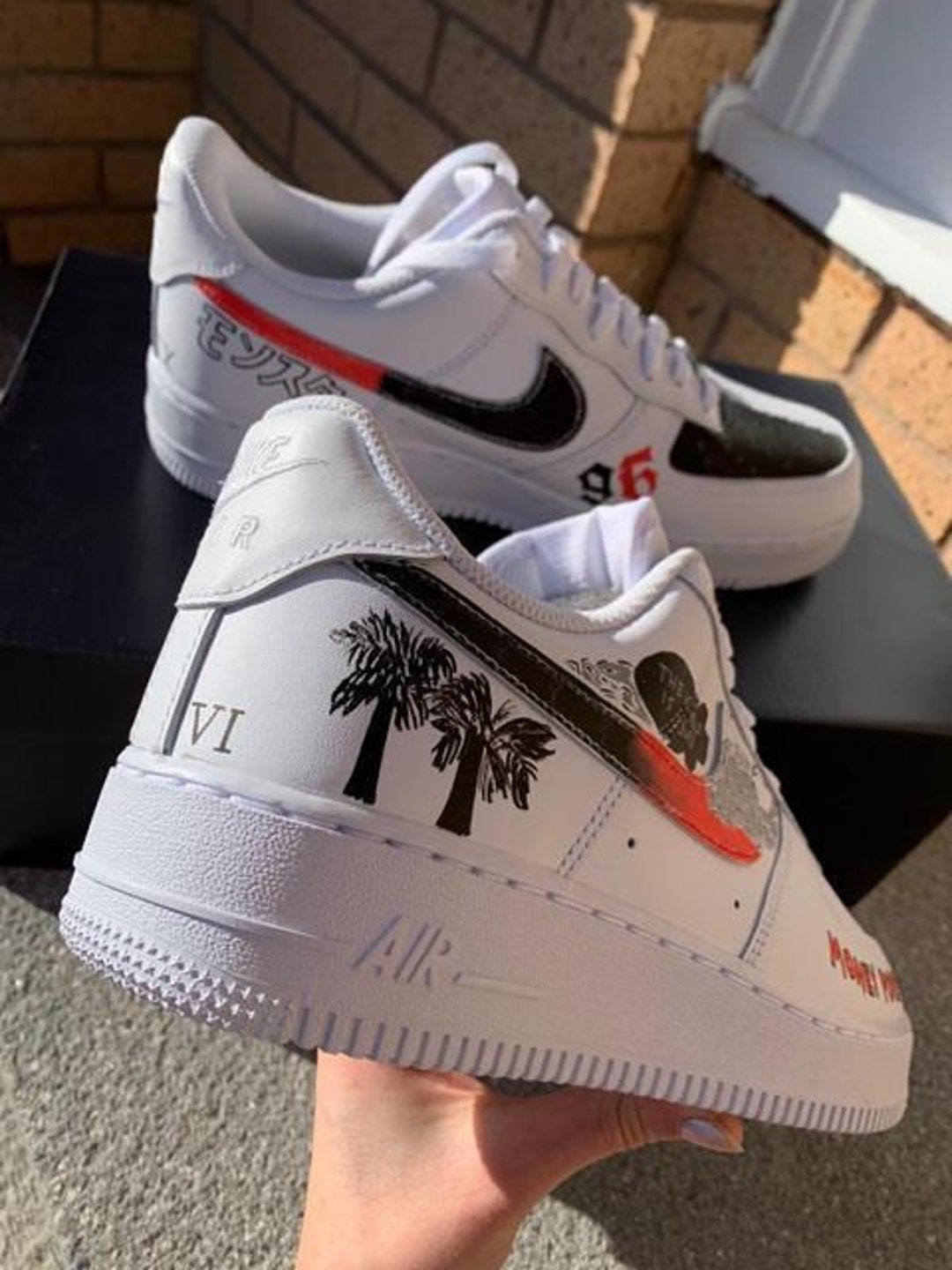 Custom Painted Nike AF1 Air Force Ones spirit Sneaks Mens Womens Kids ...