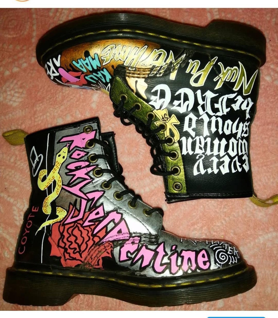 Custom Painted Doc Martens Dr Martens Personalised One of A - Etsy UK