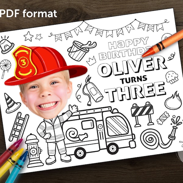 Fireman Coloring Sheet - Etsy