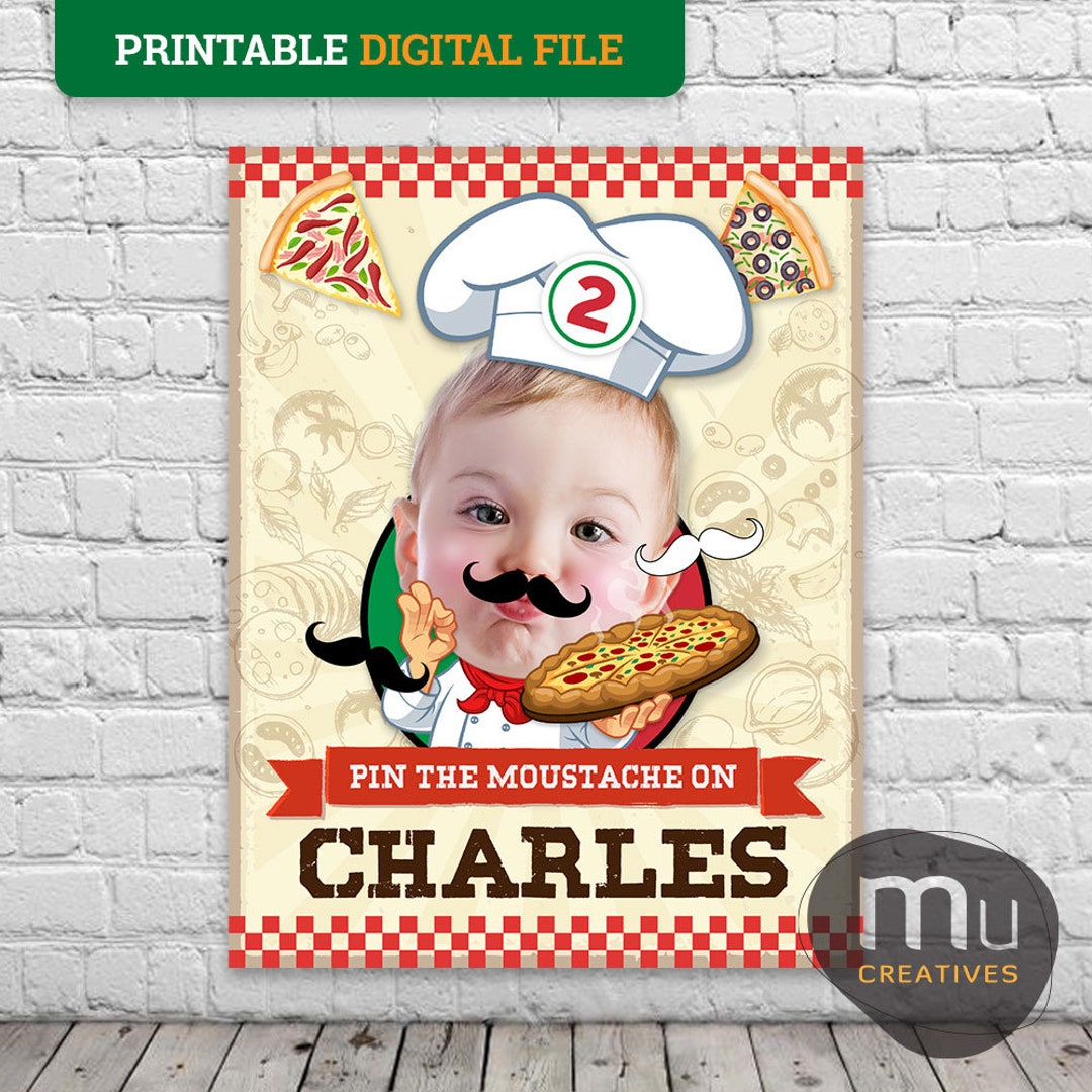 Print-it-yourself (digital Copy), Personalised Pin the Moustache Game ...