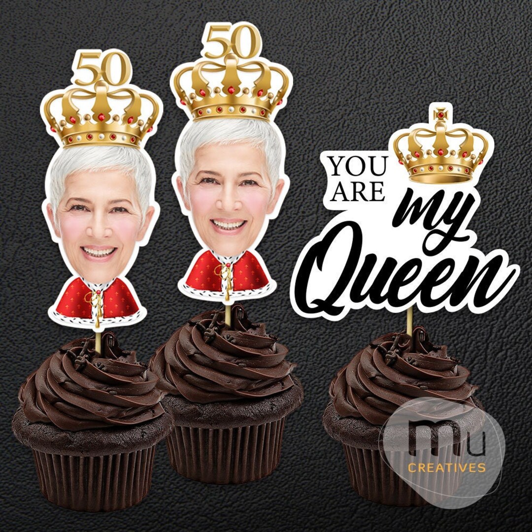 Print-it-yourself (digital Copy), Personalised Photo Cupcake Toppers ...