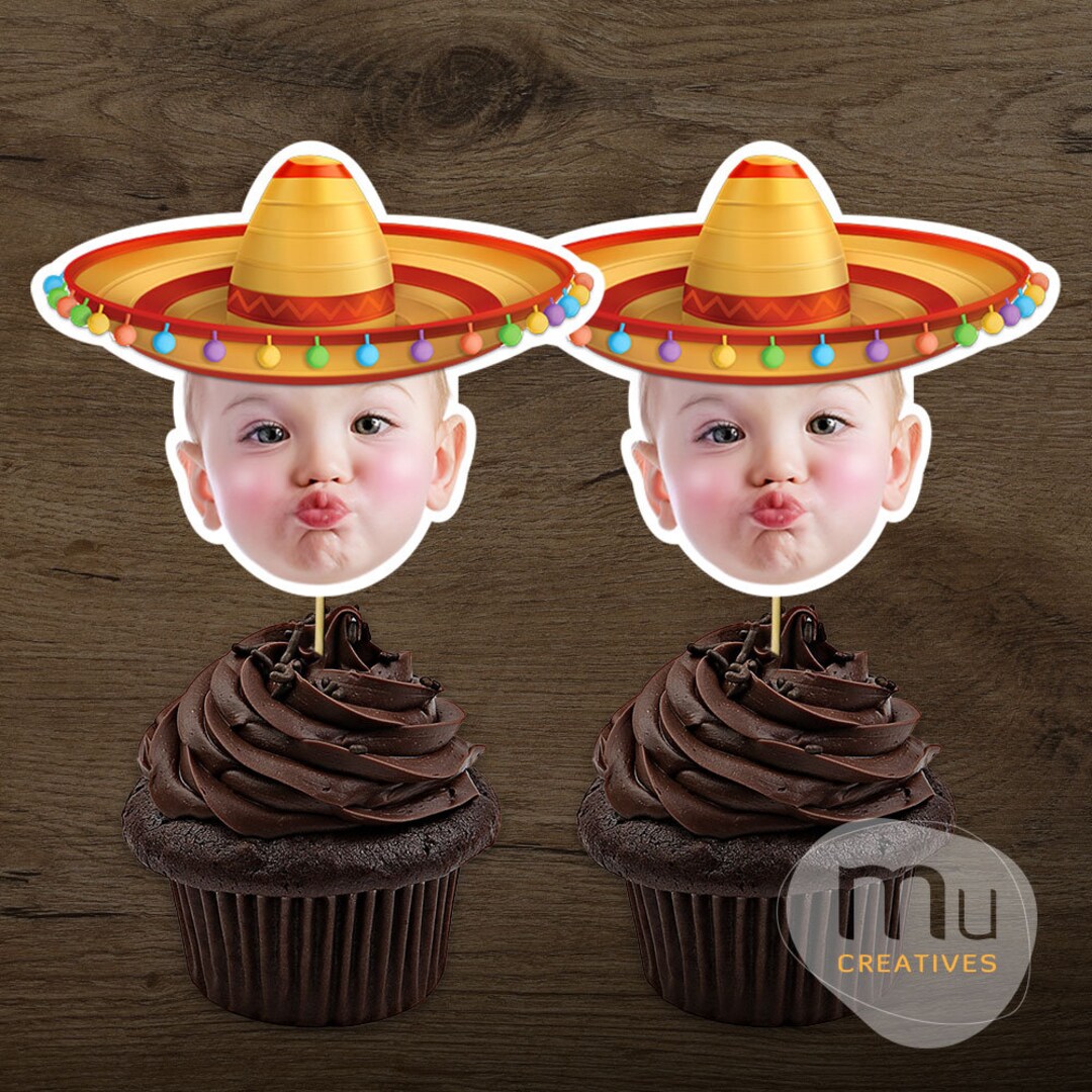 Print-it-yourself (digital Copy), Personalised Photo Cupcake Toppers ...