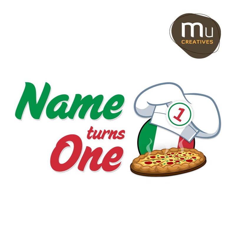 Canva Editable Birthday Template | Pizza Chef & Name Logo | Custom Face ...