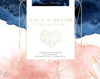Navy Watercolor | Etsy