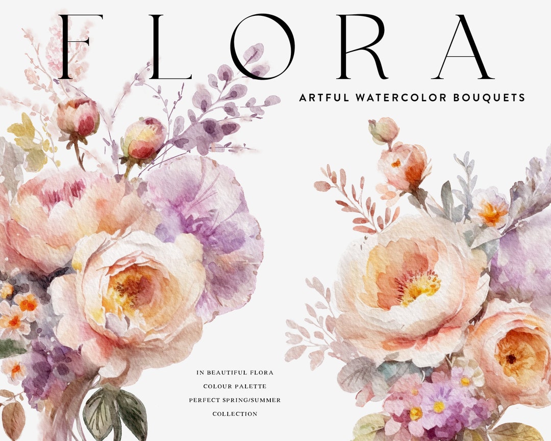 Watercolor Floral Clipart - Watercolor Roses - Watercolor Bouquets ...