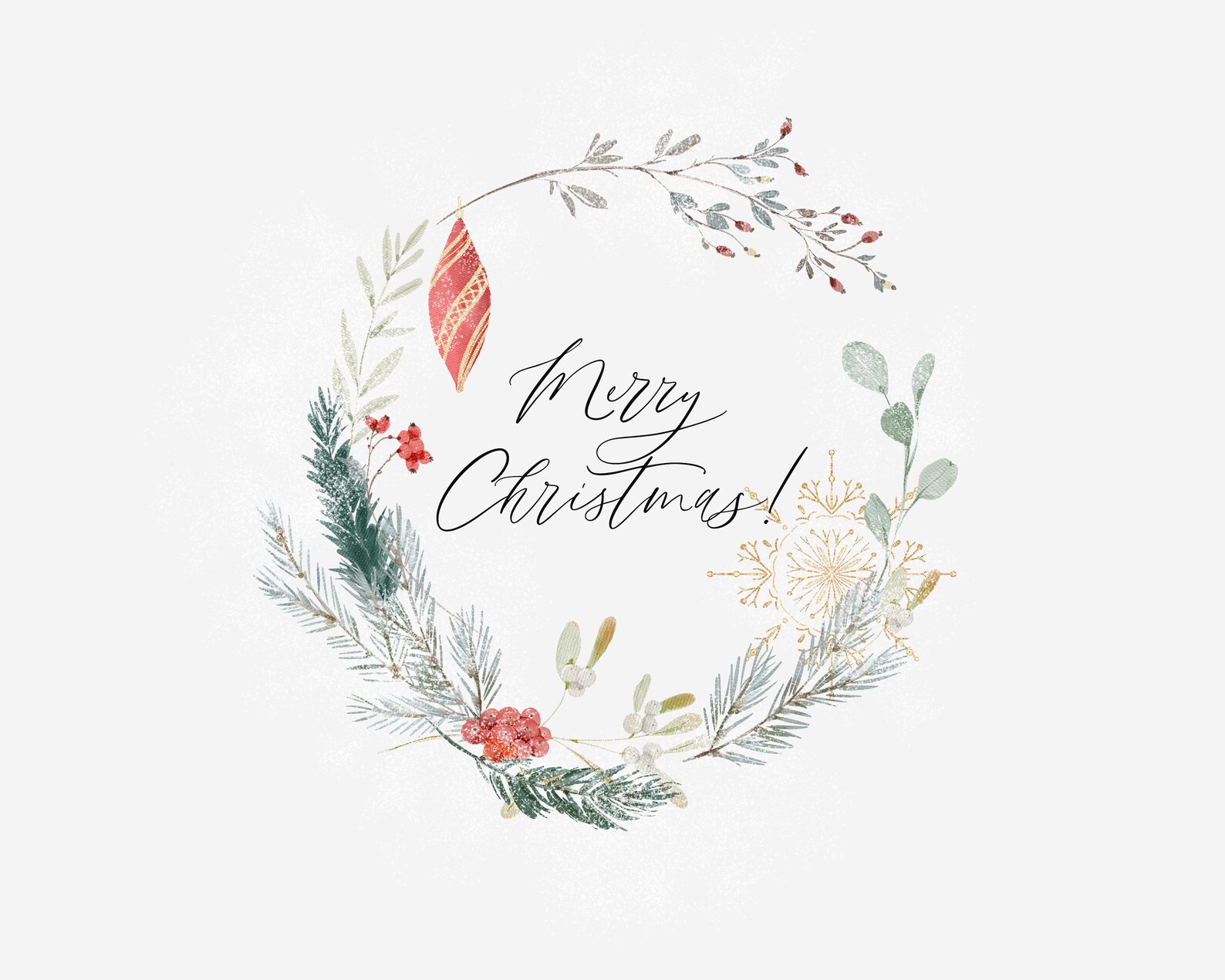 Christmas Watercolor Clipart - Winter Clipart - Watercolor Christmas - Winter Set - Watercolor ...