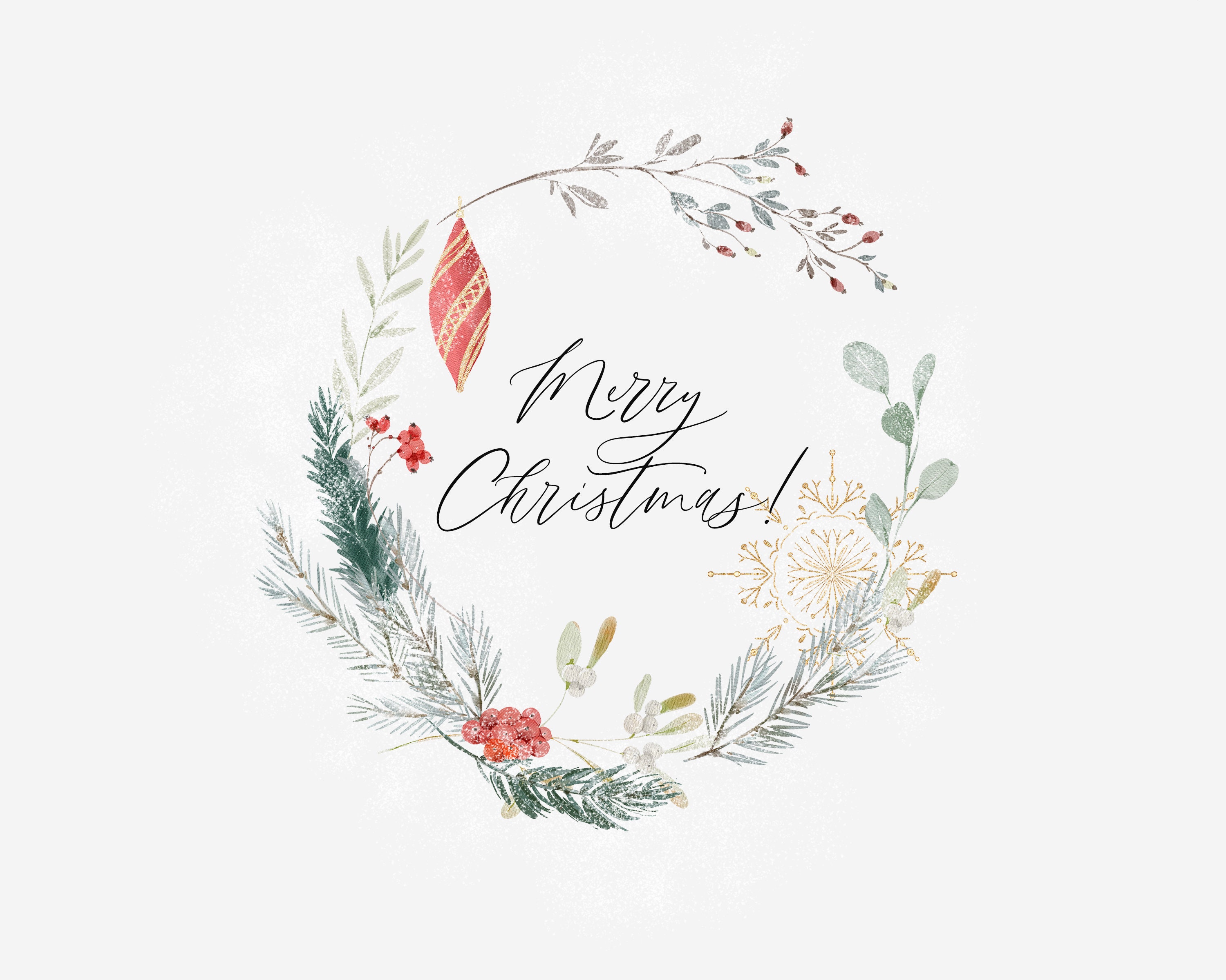 Christmas Watercolor Clipart - Winter Clipart - Watercolor Christmas - Winter Set - Watercolor ...