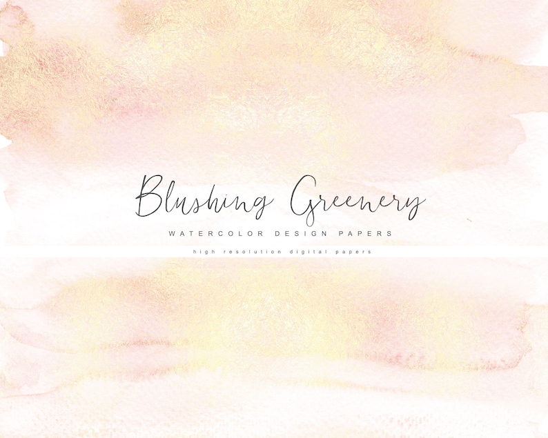 Watercolor Digital Papers Blush Backgrounds Greenery - Etsy