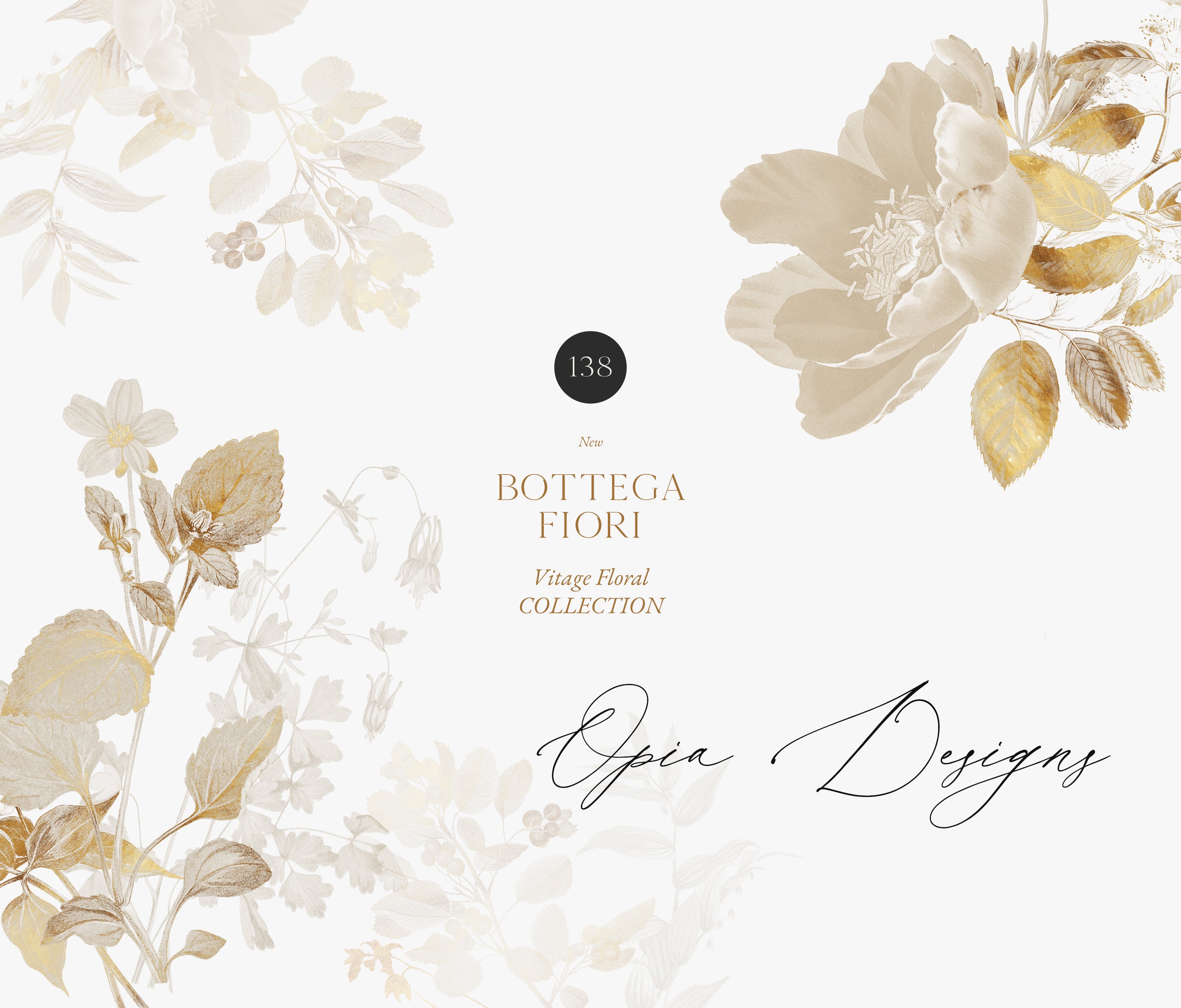 Vintage Flower Wedding Clipart