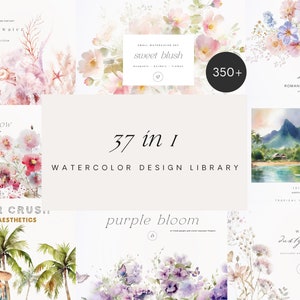 Summer Watercolor Clipart Bundle - Summer Clipart Bundle - Watercolor ...