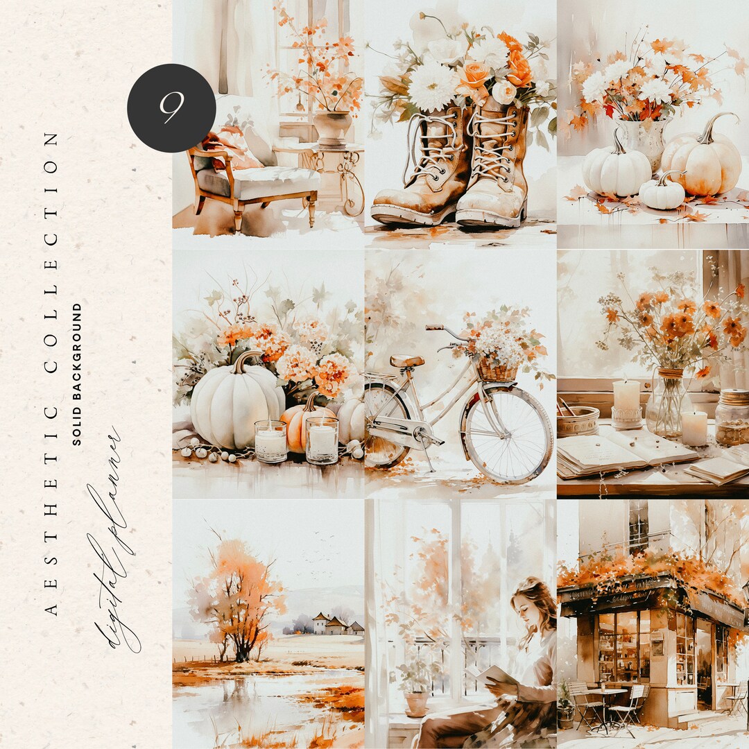 Watercolor Fall Backgrounds - Watercolor Clipart - Autumn Backgrounds ...