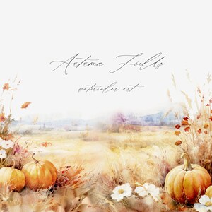 Watercolor Pumpkin Clipart - Fall Watercolor Borders - Autumn Clipart ...