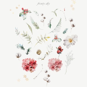 Winter Floral Watercolor - Christmas Collection - Christmas Clipart ...