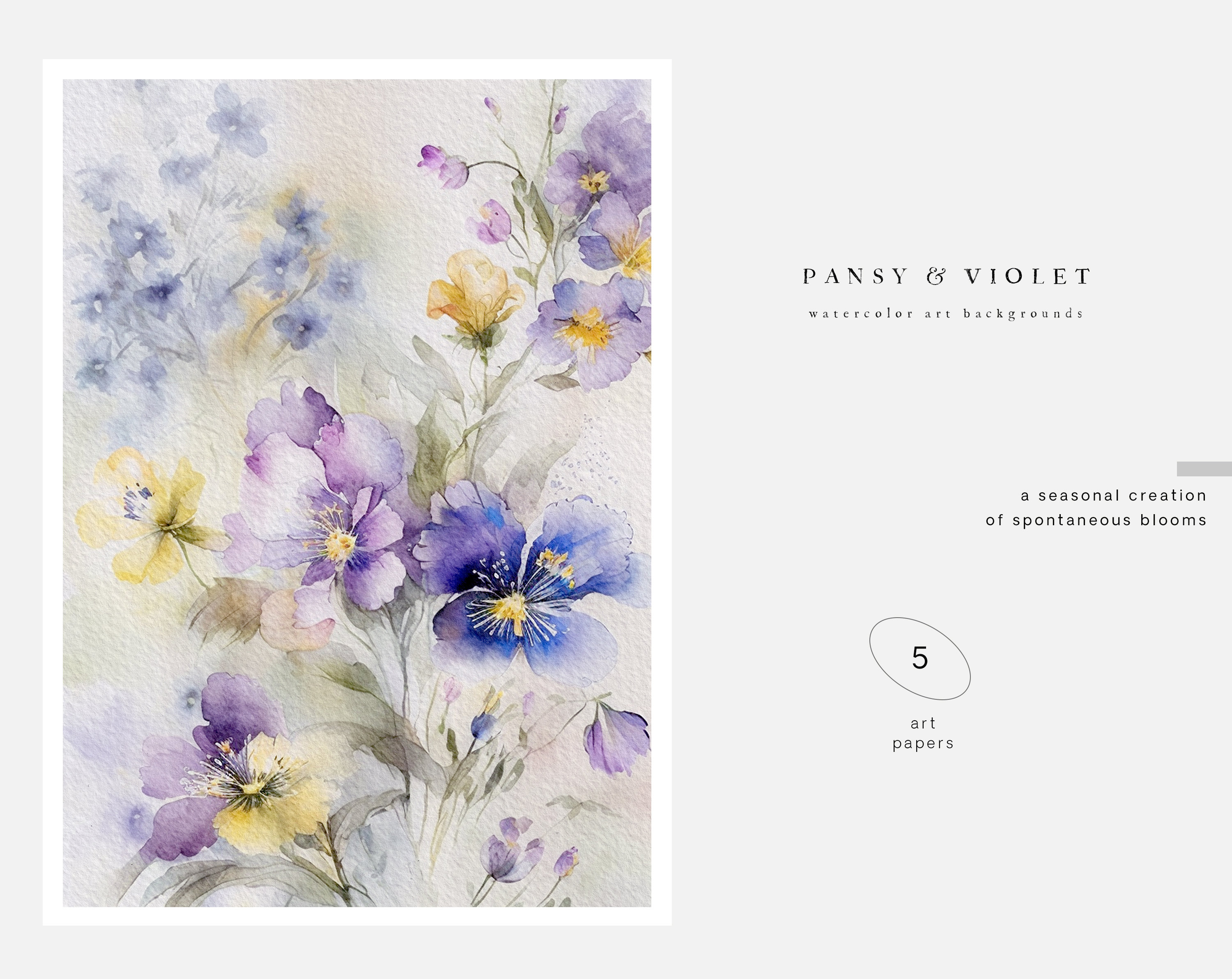 Floral Watercolor Clipart -violet Flowers Clipart - Violet Watercolor ...