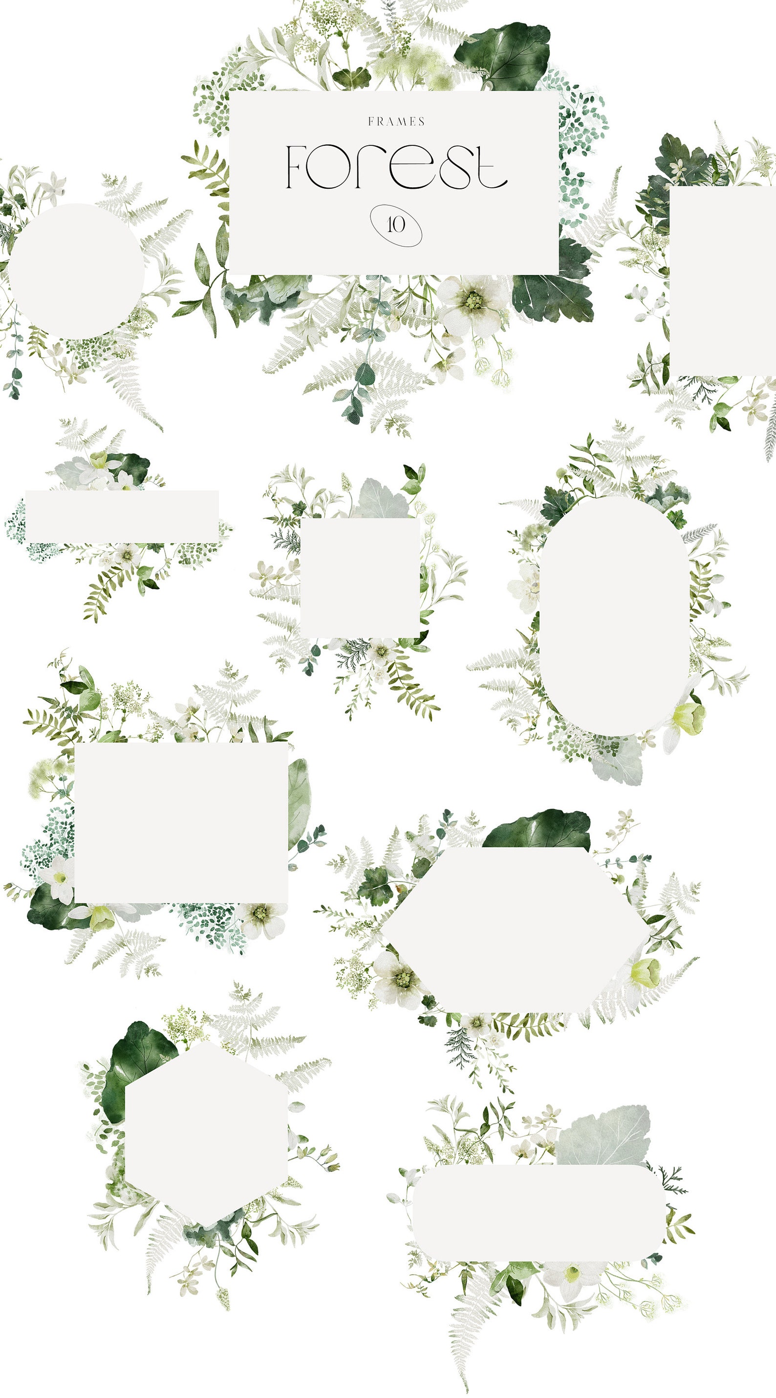 Watercolor Greenery Clipart - Greenery Foliage - Greenery Arrangements ...