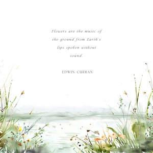 Watercolor Lake and Wild Flowers Borders - Wild Floral Borders ...