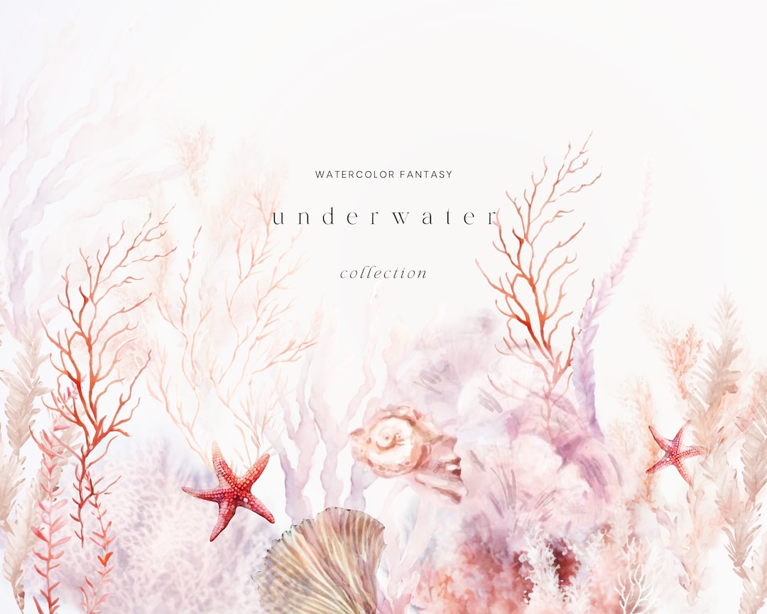 Underwater Clipart - Watercolor Sea Clipart - Watercolor Clipart ...
