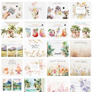 Watercolor Clipart Bundle -seasonal Clipart Bundle -watercolor Bundle ...