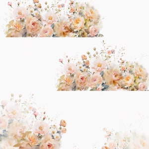 Watercolor Floral Clipart - Blush and Peach Flowers - Wild Floral ...