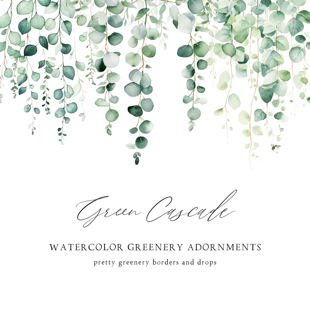 Watercolor Eucalyptus Clipart - Greenery Clipart - Watercolor Clipart ...