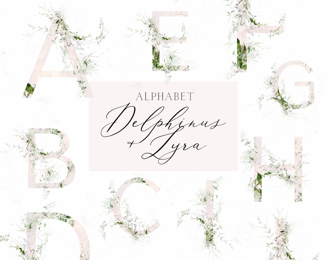 Fine Art Greenery Alphabet - Monogram Letters - Greenery Clipart ...