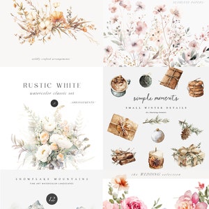 Watercolor Clipart Bundle - Winter Clipart Bundle - Watercolor Bundle ...