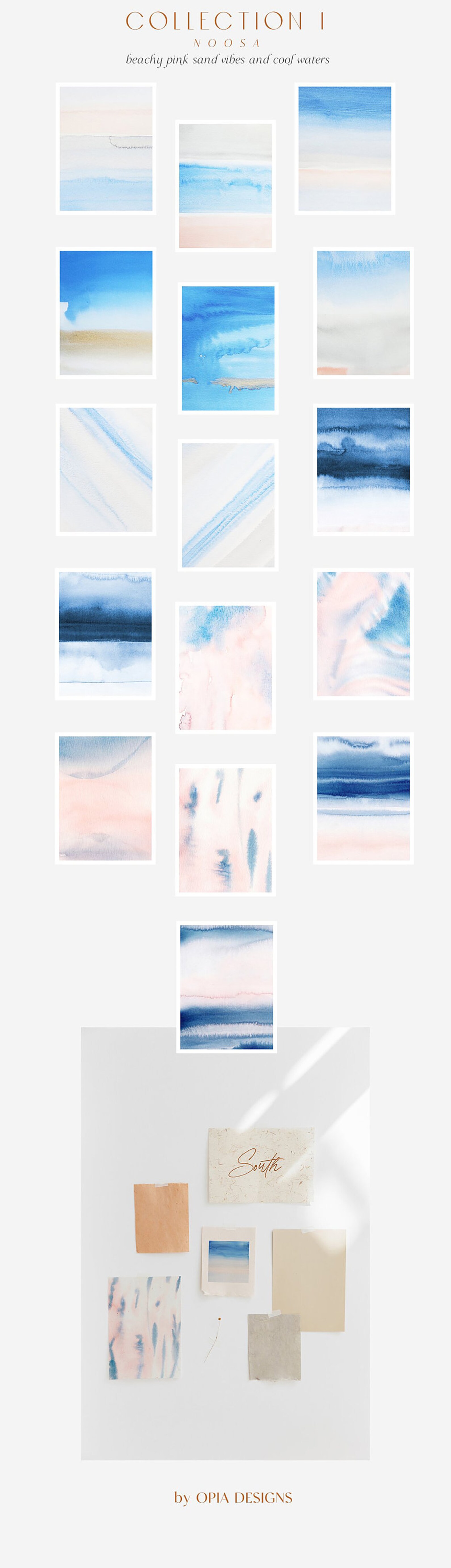 Watercolor Backgrounds Ocean Backgrounds Backgrounds Bundle | Etsy